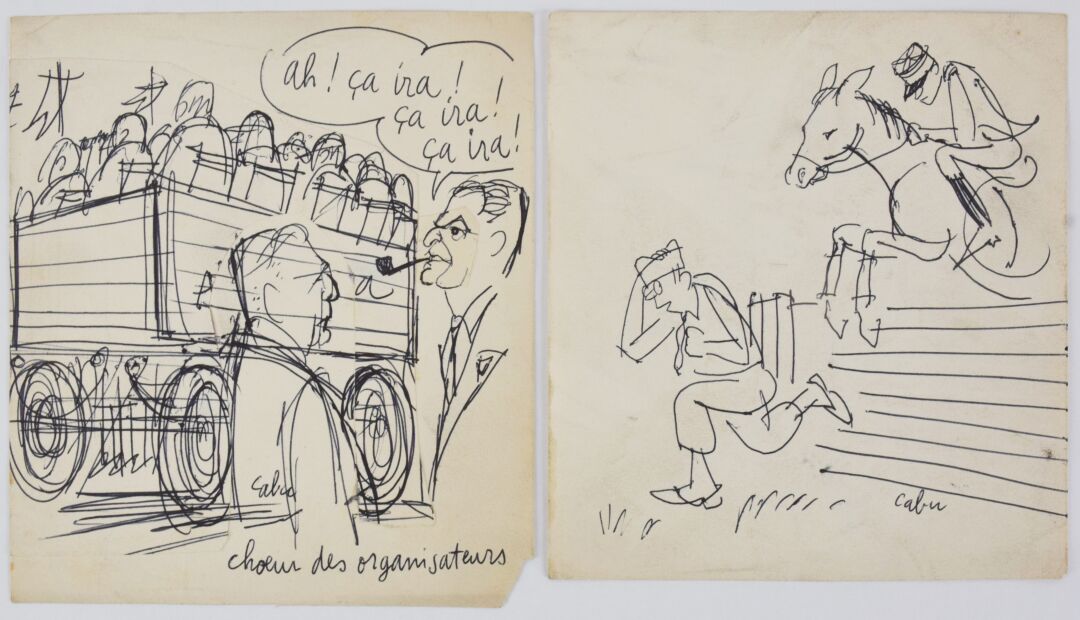 Cabu - ensemble de 5 dessins signés - auctions & price archive